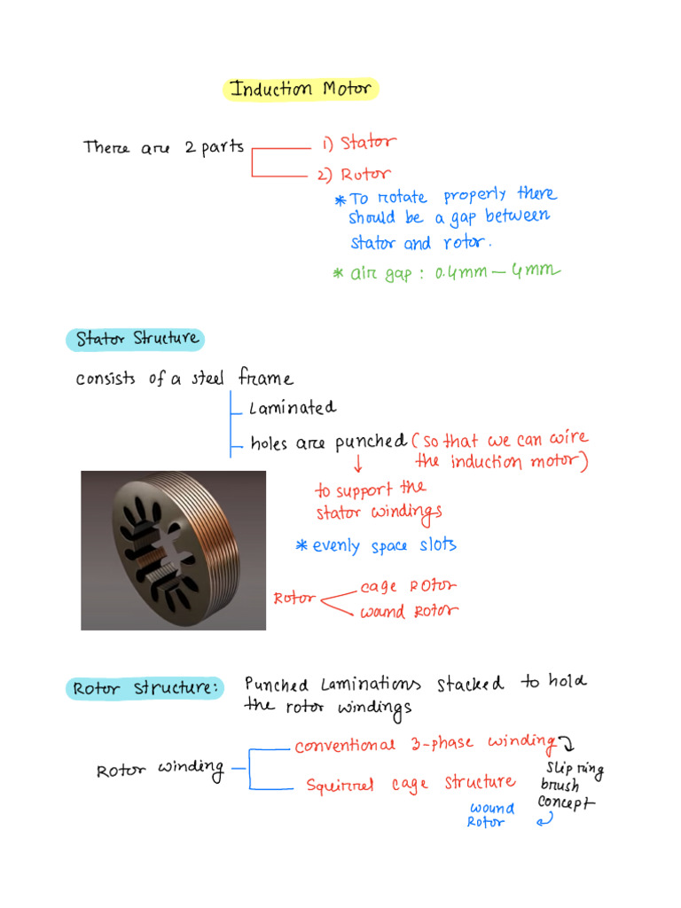 Induction Motor (Notes) | PDF | Electric Motor | Physical Quantities
