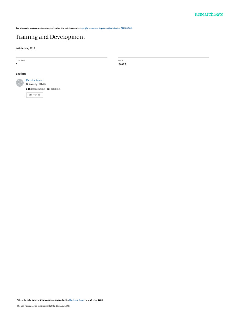 TrainingandDevelopment | PDF | Learning | Knowledge