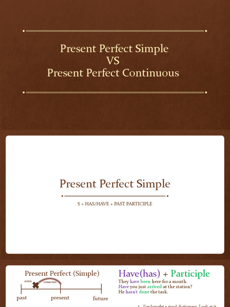 Present Perfect Simple Vs Present Perfect Continuos | PDF | Perfect (Grammar) | Linguistic Typology