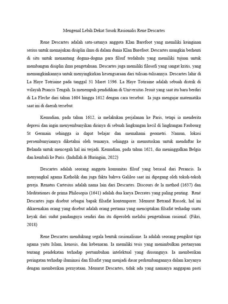 Mengenal Filsuf Rene Descartes | PDF | Filsafat | Sejarah