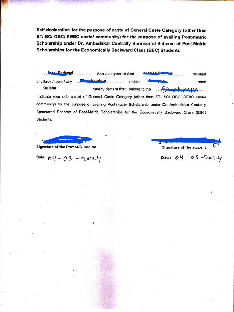 Self Declaration Certificate | PDF