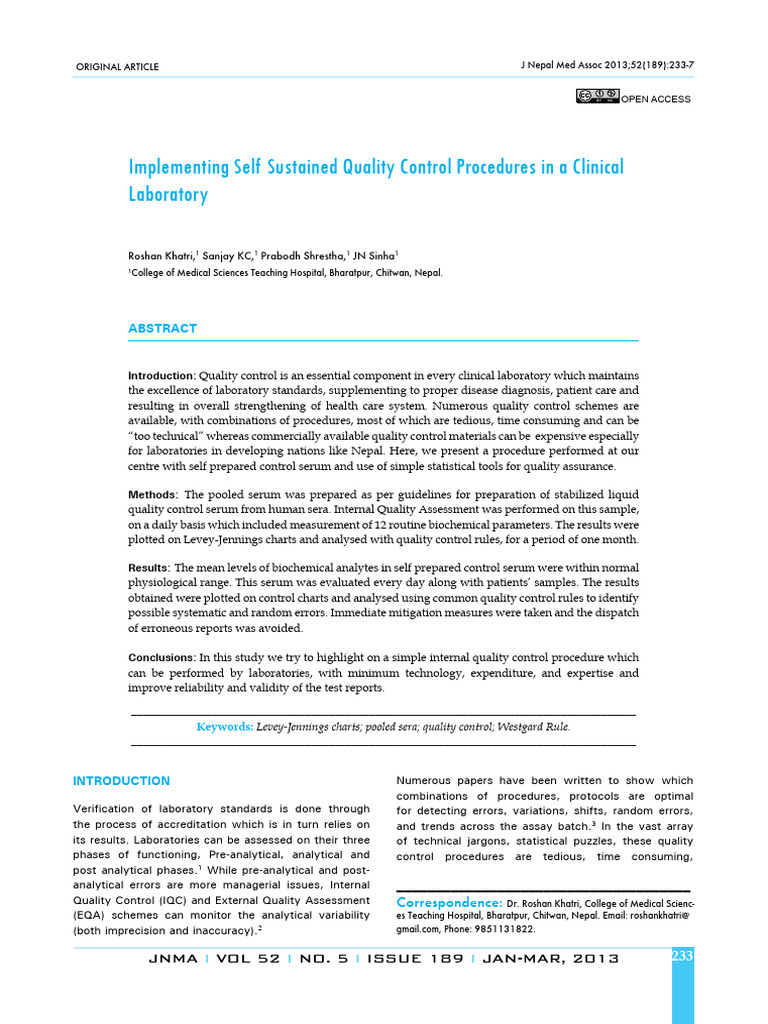 Implementing Self Sustained Quality Cont | PDF | Coefficient Of ...