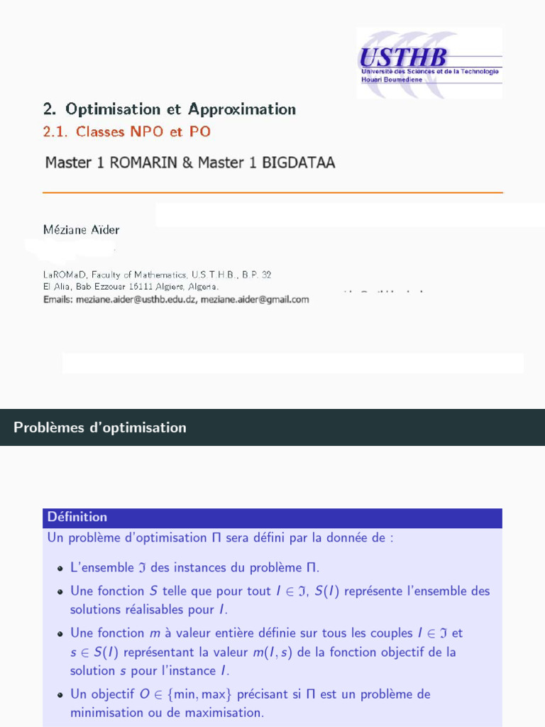 Introduction aux problèmes d'optimisation | PDF | Théorie de la ...