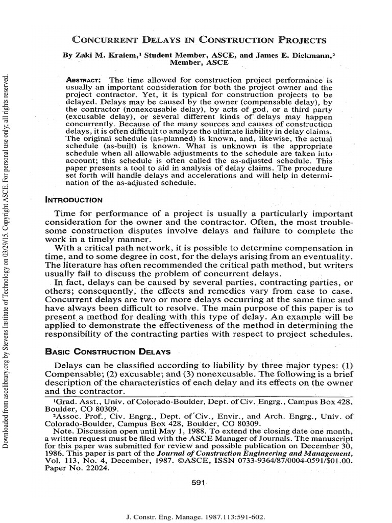 Concurrent Delays in Construction Projects | PDF | Damages | Common Law