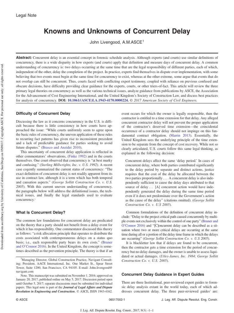 Knowns and Unknowns of Concurrent Delay | PDF | Time | Justice