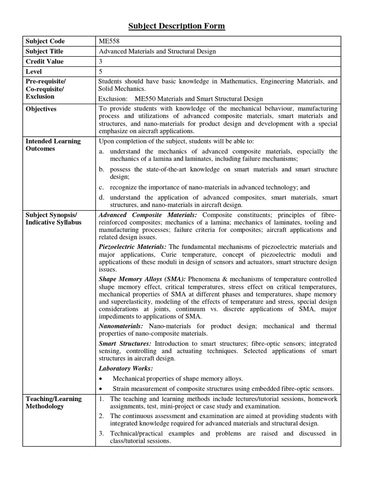 Advanced Materials and Structural Design | PDF | Shape Memory Alloy ...