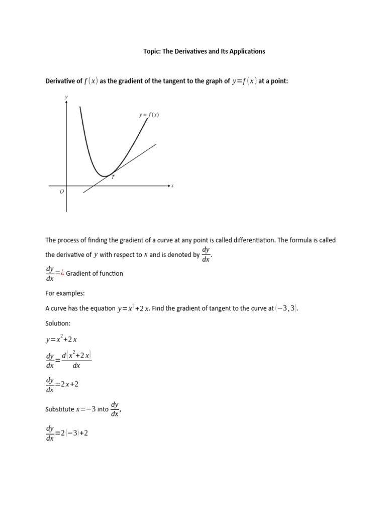 The Derivative | PDF | Derivative | Tangent