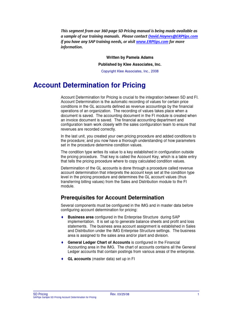 Account Determination | Download Free PDF | Pricing | Copyright