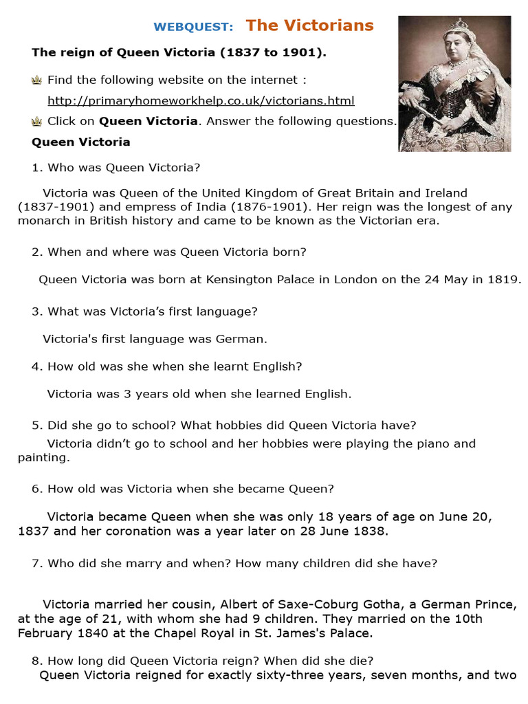 THE VICTORIANS - HANDOUT (1) | PDF | Queen Victoria | Victorian Era