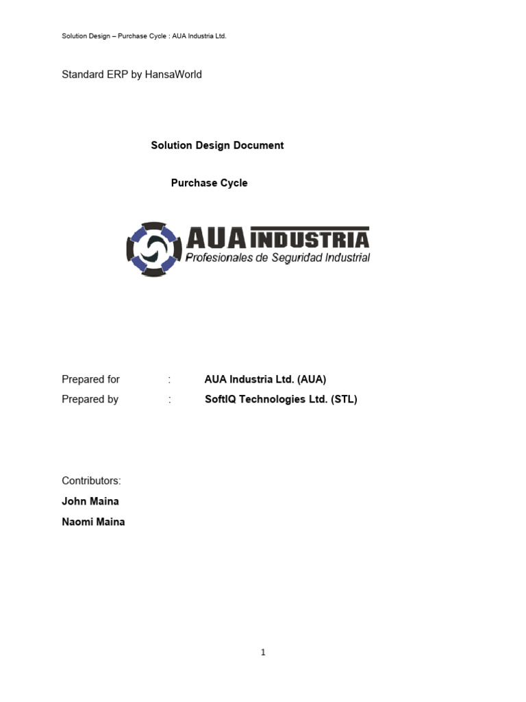 AUA Purchase Cycle Solution Design Document | PDF | Invoice | Payments
