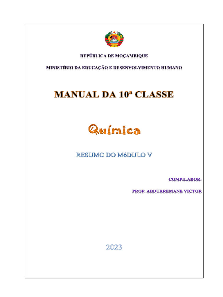 Quimica 10 Classe Avaeditmoz Download Grátis Pdf Dióxido De