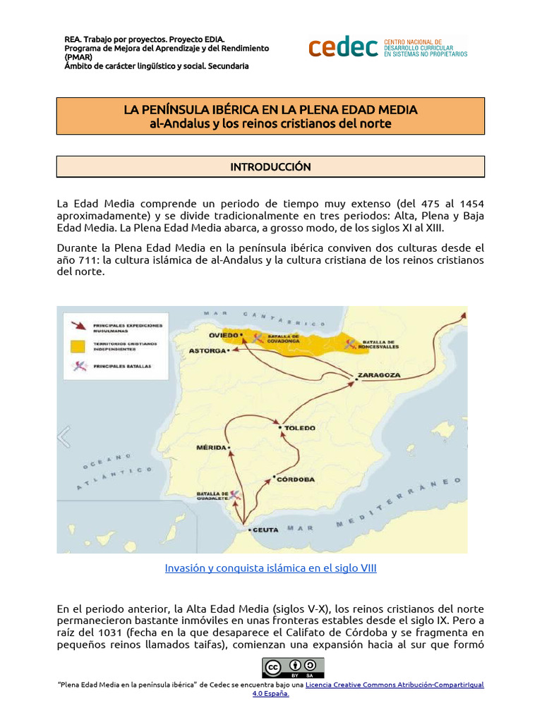 Plena Edad Media: al-Andalus y Reinos Cristianos | PDF | Al Andalus ...