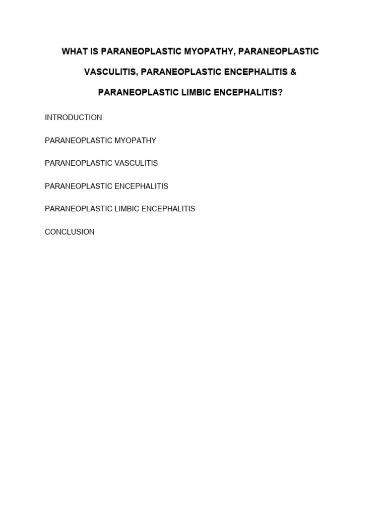 Understanding Paraneoplastic Disorders | PDF