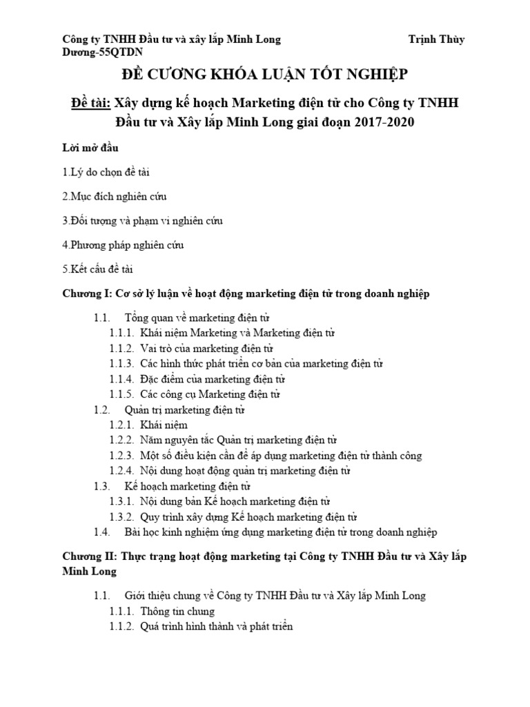 DC-Xay Dung Ke Hoach Marketing Dien Tu | PDF