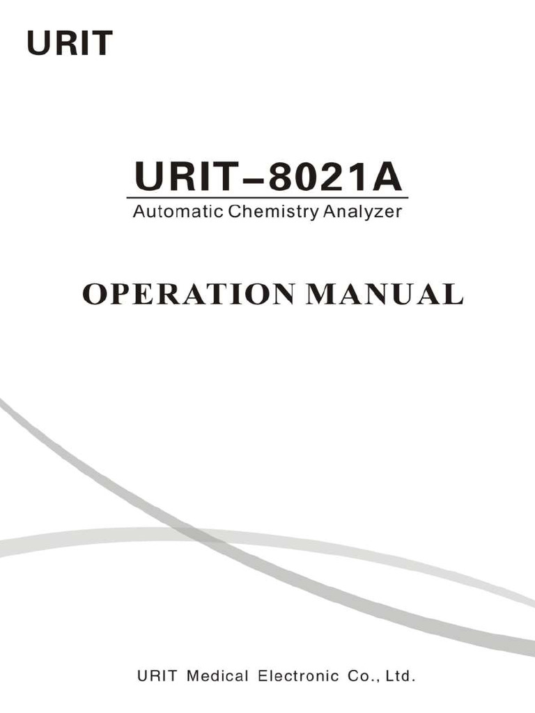 URIT-8021A Operation Manual | PDF | Absorbance | Assay