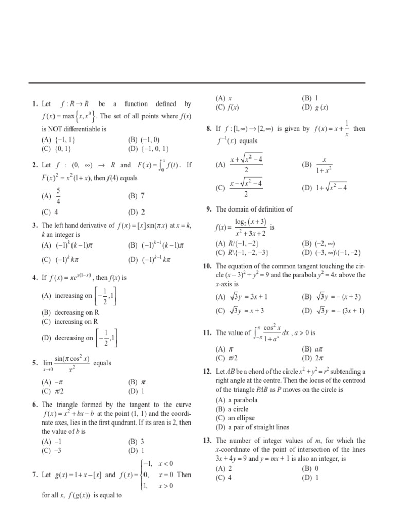 Jee Paper II 2021 September Attempt Paper 025f6f9f1e2bc | PDF | Circle | Elementary Geometry