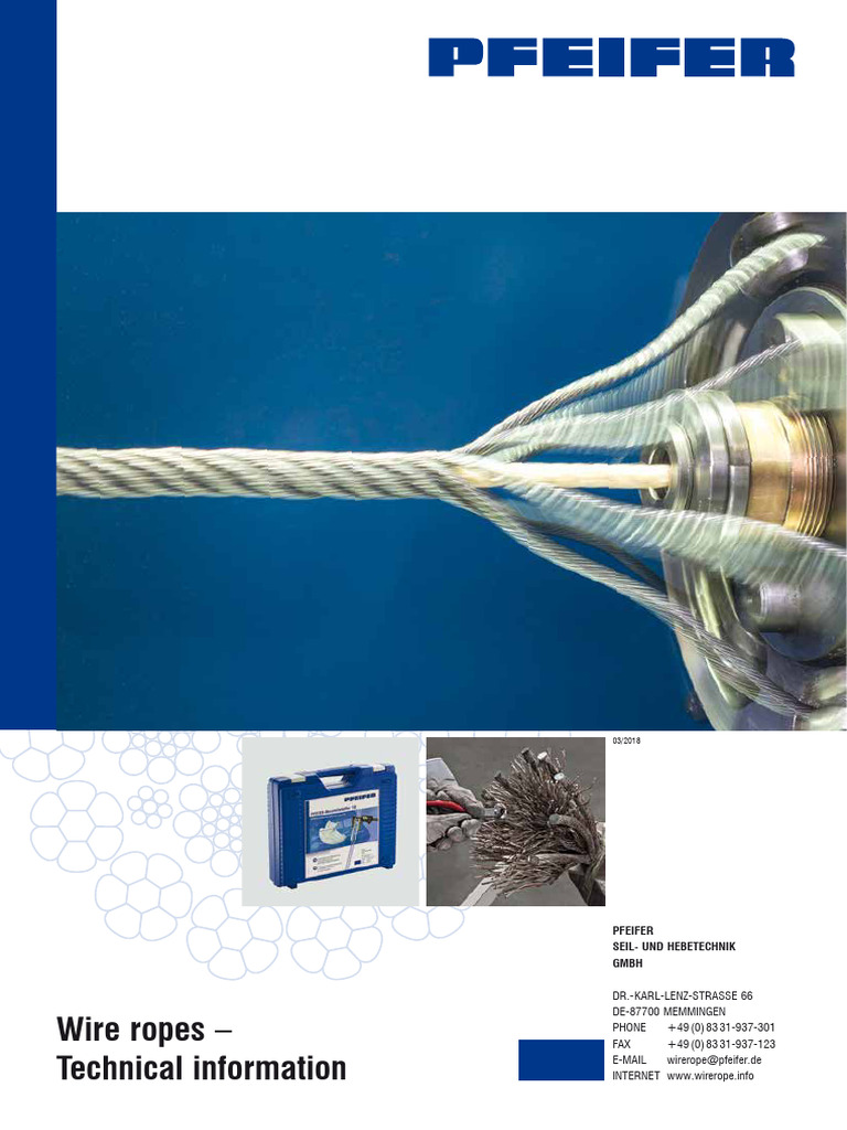 Pfeifer Wire Ropes Technical Info Ppen | PDF | Rope | Wire