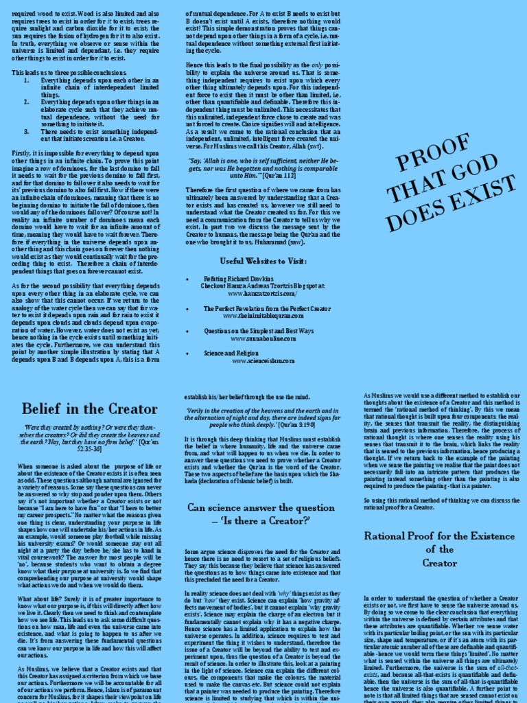 Proof of God's Existence Explained | PDF | Creator Deity | Thought