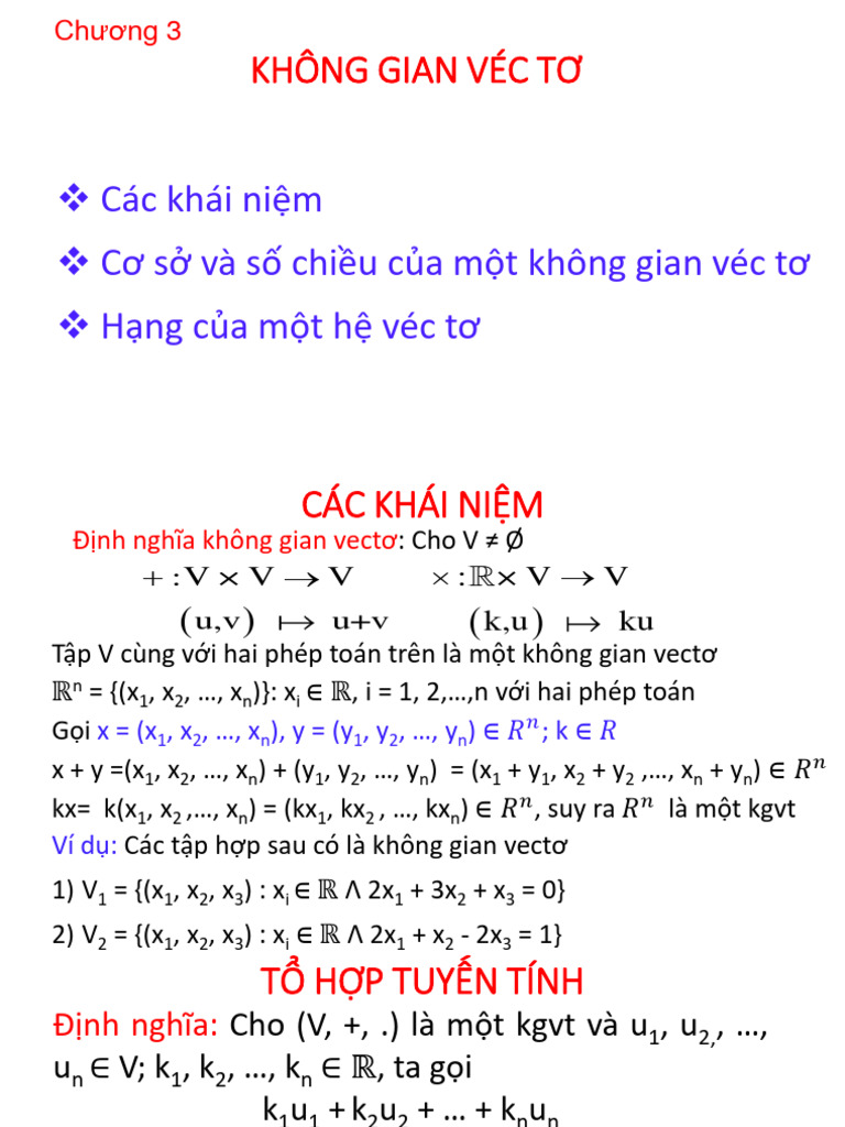 Chuong3 Khonggianvecto | PDF