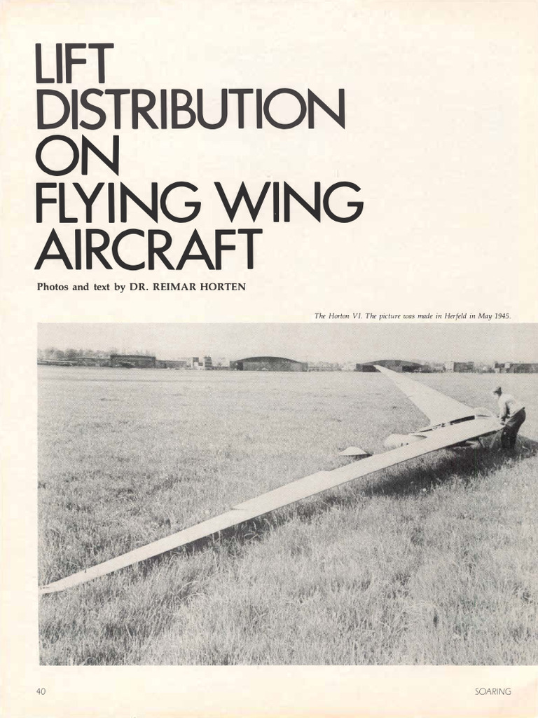 Horten Lift Distribution Soaring_June_1981 | PDF | Lift (Force) | Aileron