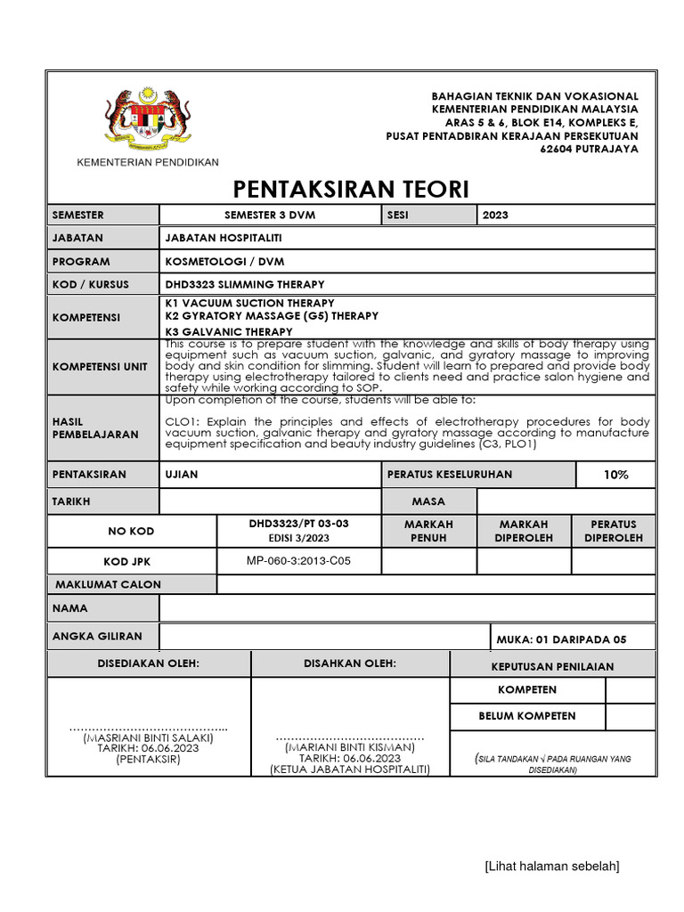 Pengenalan Terapi Slimming DHD3323 | PDF