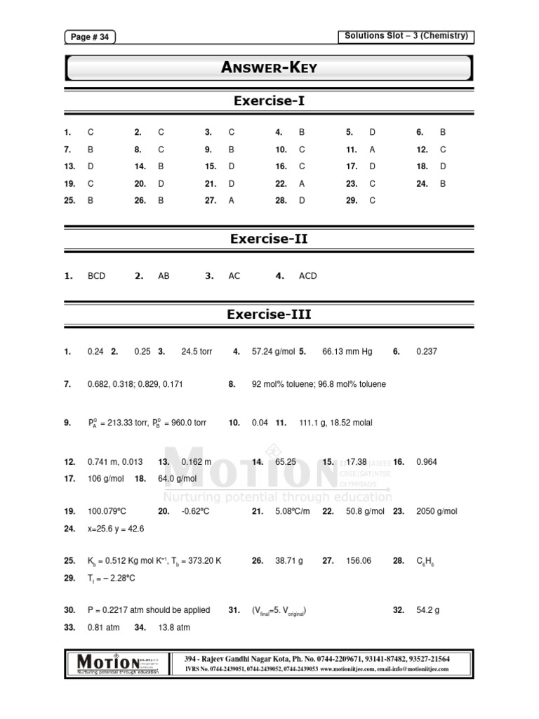 Answer Key | Download Free PDF | Analytical Chemistry | Chemical Substances