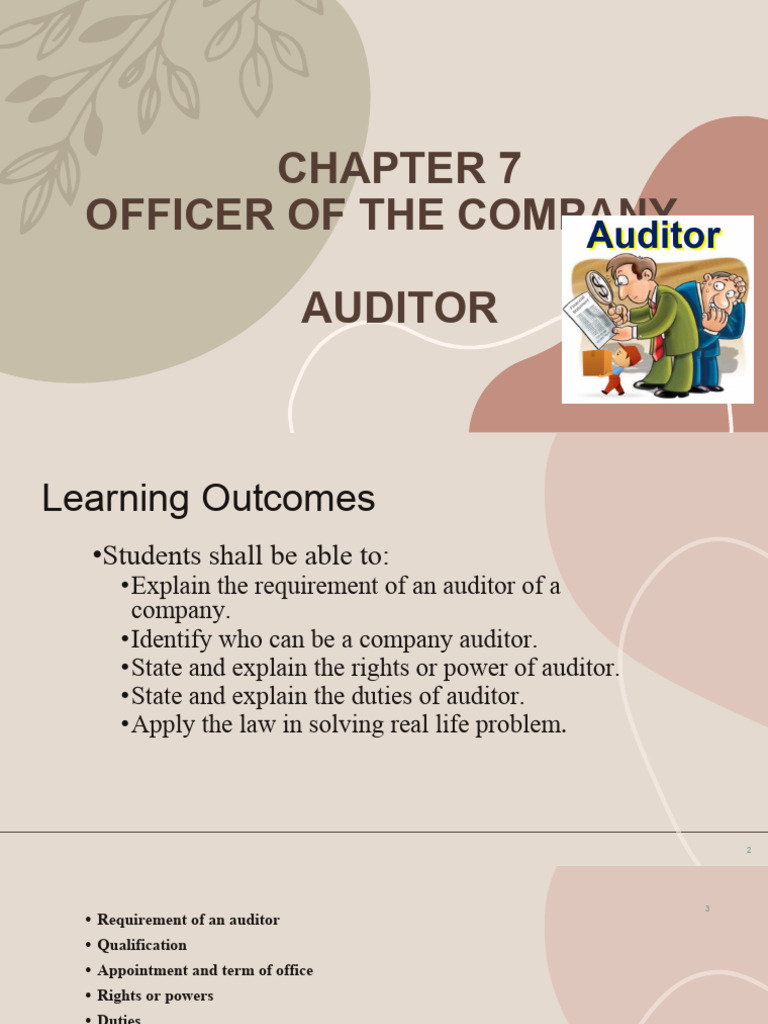 Chapter 7. Law485 Auditor | PDF | Negligence | Audit