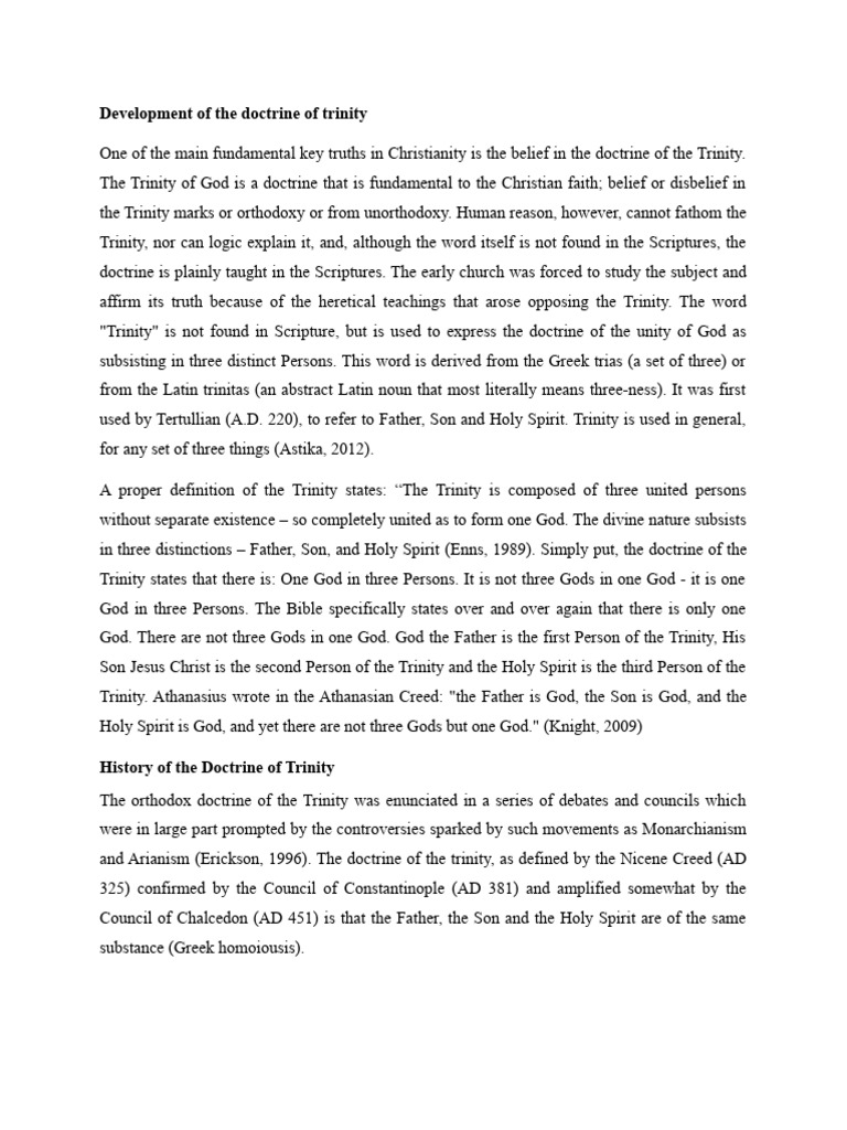 History of the Trinity Doctrine | PDF | Trinity | Gospel Of John