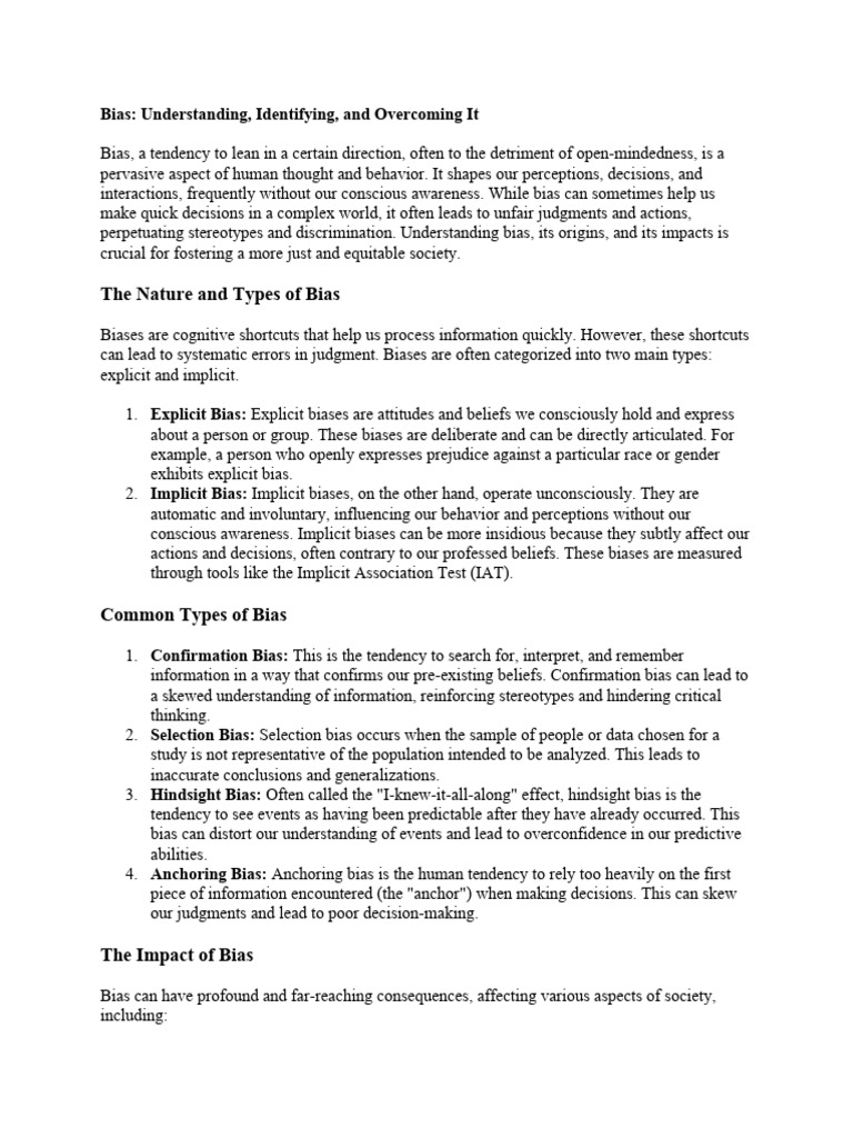 Bias | PDF | Bias | Stereotypes