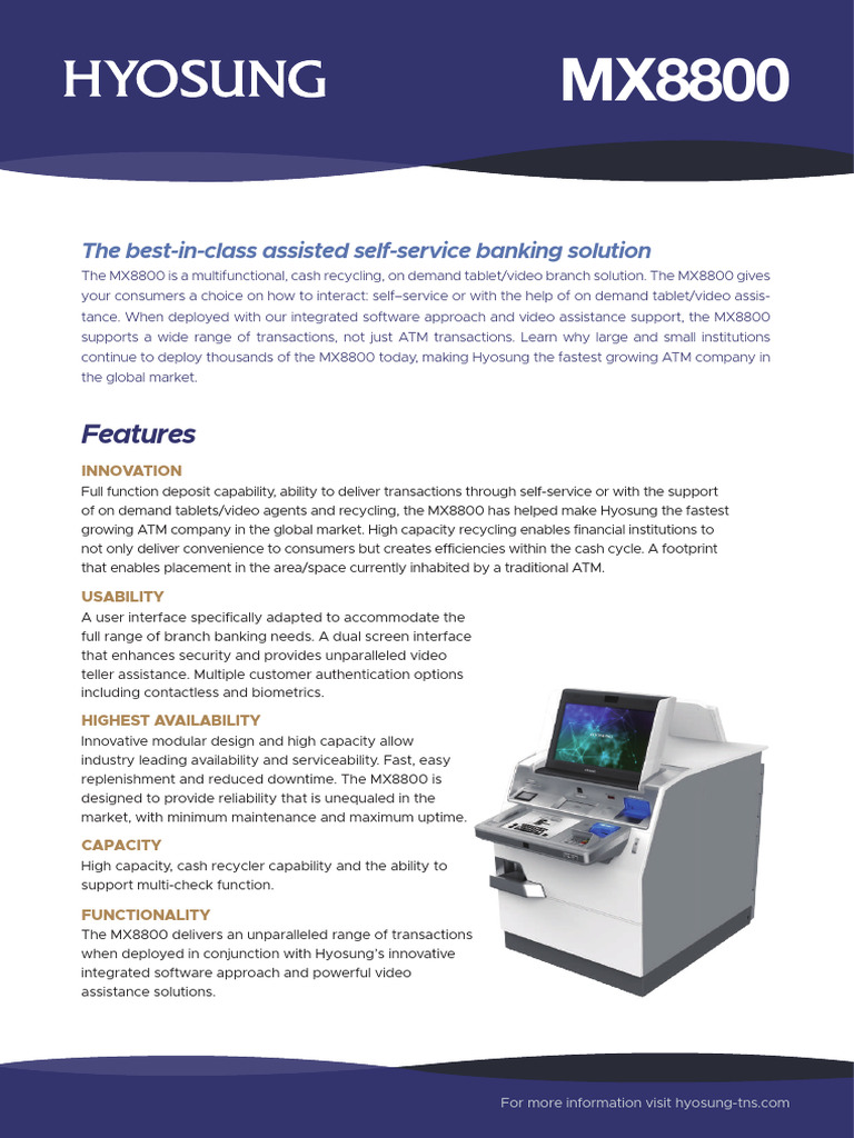 HYOSUNG MX8800_compressed | PDF | Automated Teller Machine | Emv