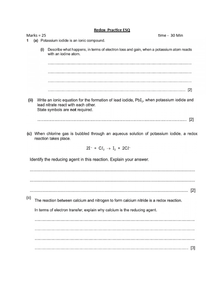 Redox Practice 1 | PDF | Teaching Methods & Materials