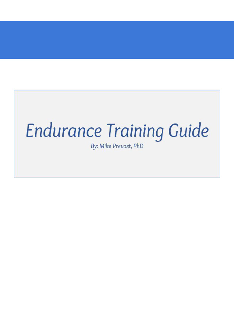 Mike Prevost Endurance Training | PDF | Heart Rate | Physical Fitness