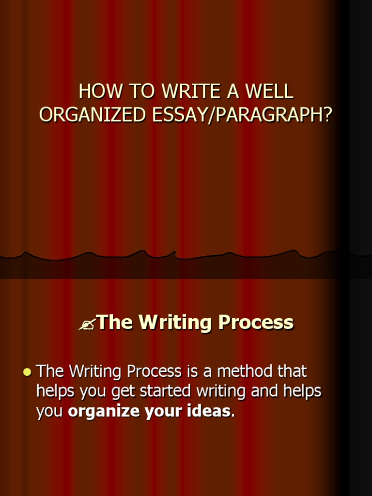 How To Write A Well Organized Essay or Paragraph | PDF | Brainstorming ...