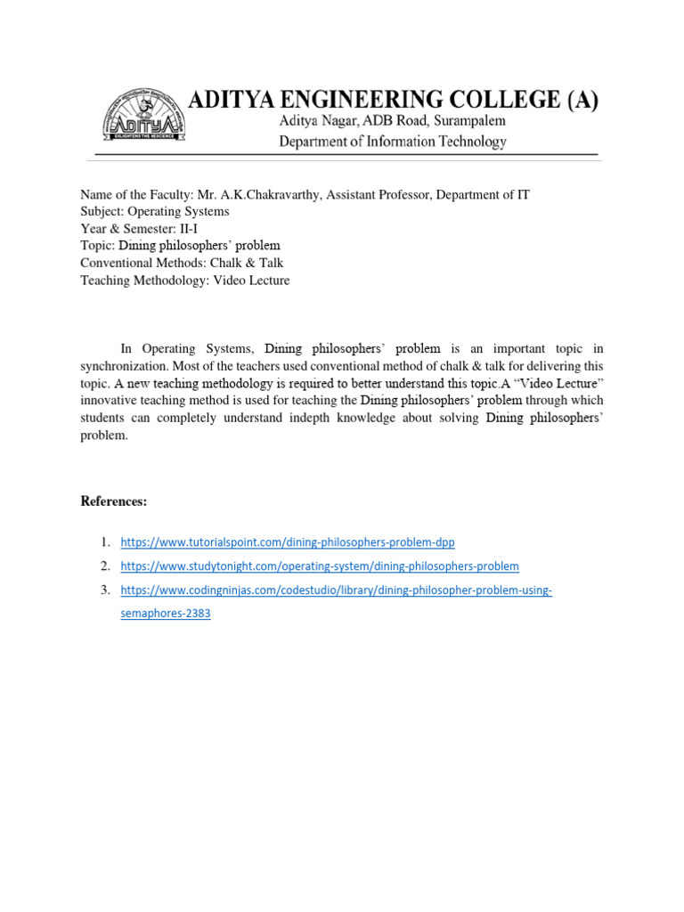 OS Dining Philosophers Problem | PDF | Concurrency (Computer Science)