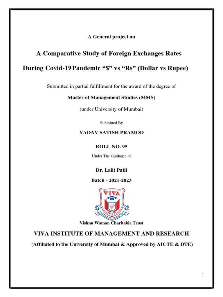 GENERAL SATISH Final | Download Free PDF | Foreign Exchange Market | Futures Contract