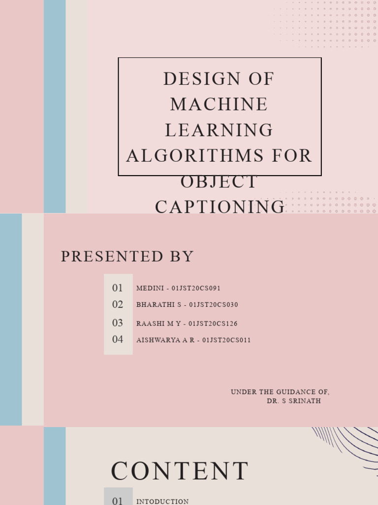 Design of Machine Learning Algorithms For Object Captioning | PDF | Computer Vision | Artificial ...