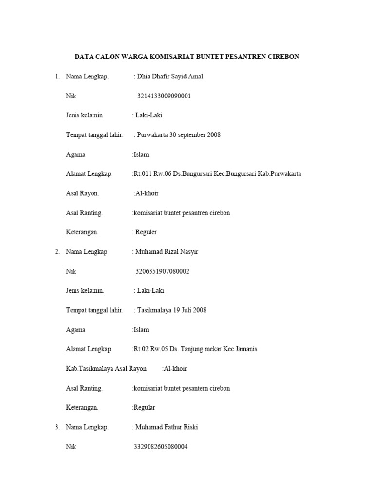 Surat Data Cawar | PDF