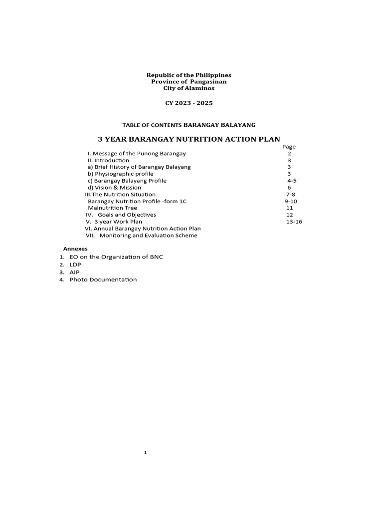 BNAP plan 2024 | PDF | Malnutrition | Nutrition