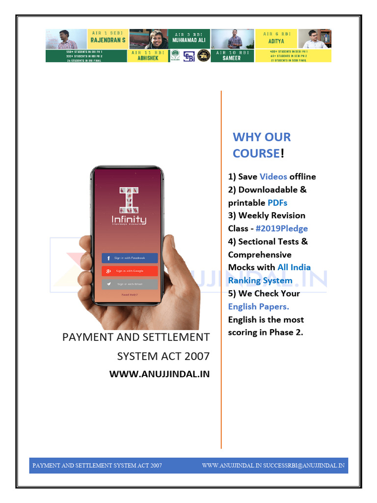 Overview of Payment Settlement Act 2007 | PDF | Clearing (Finance) | Payment System