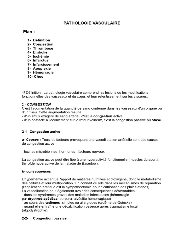 Congestion Active et Passive en Pathologie | PDF | Infarctus du ...