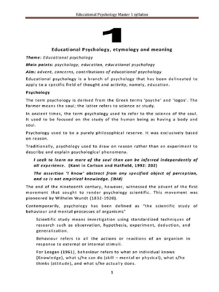 Educational Psychology Lectures | PDF