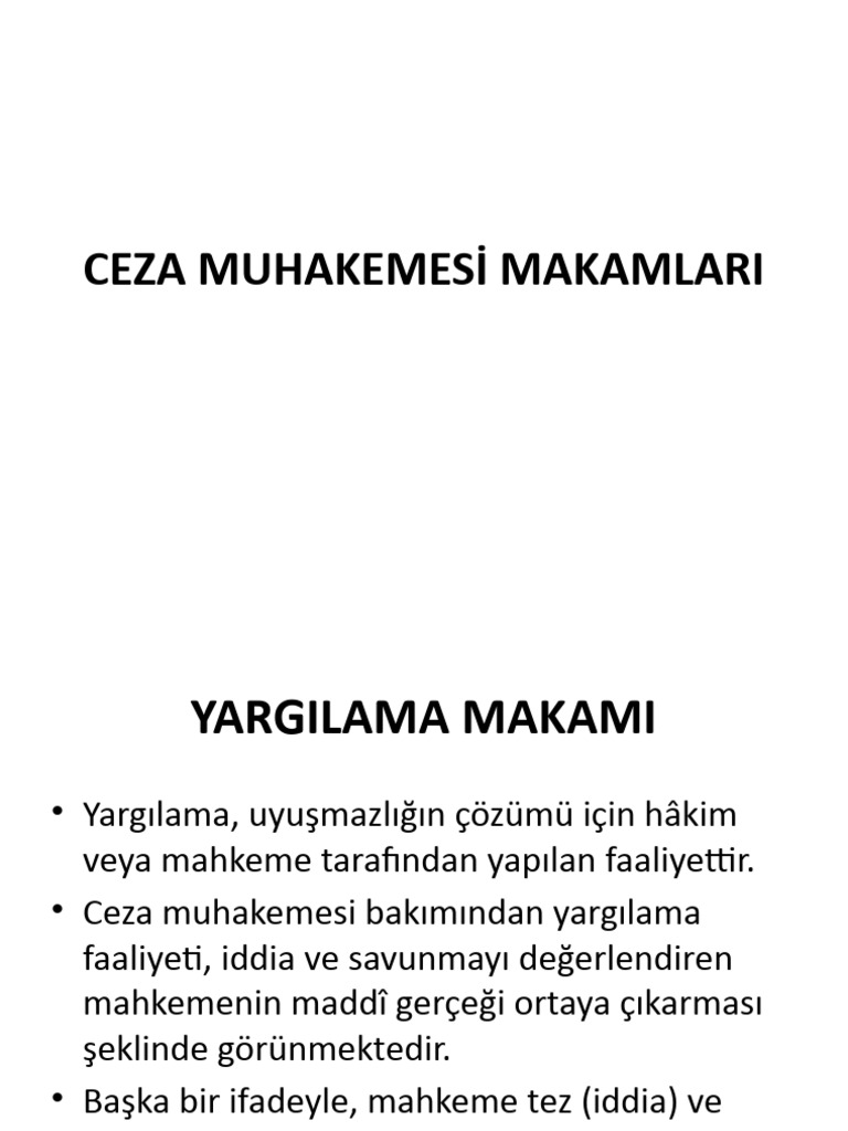 6- Ceza Muhakemesi̇ Makamlari (1) | PDF