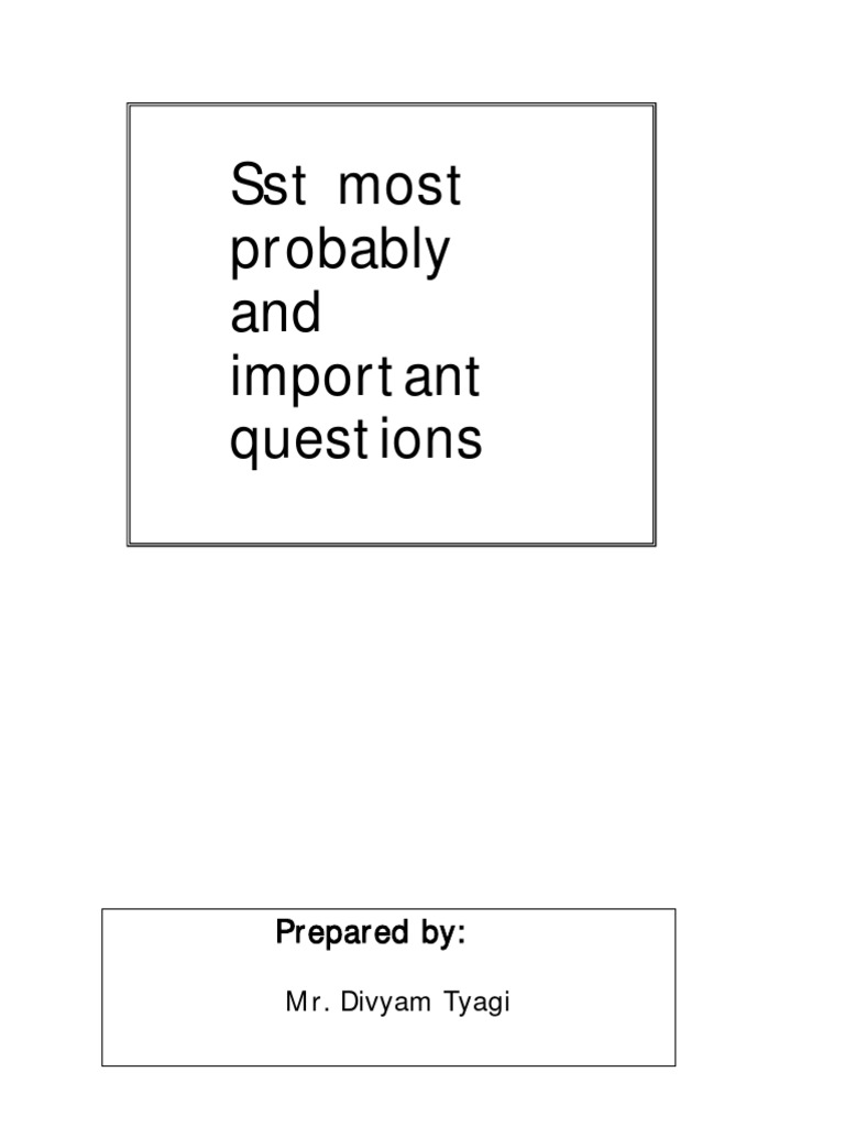 SST Important Questions | PDF | Mahatma Gandhi | British Raj