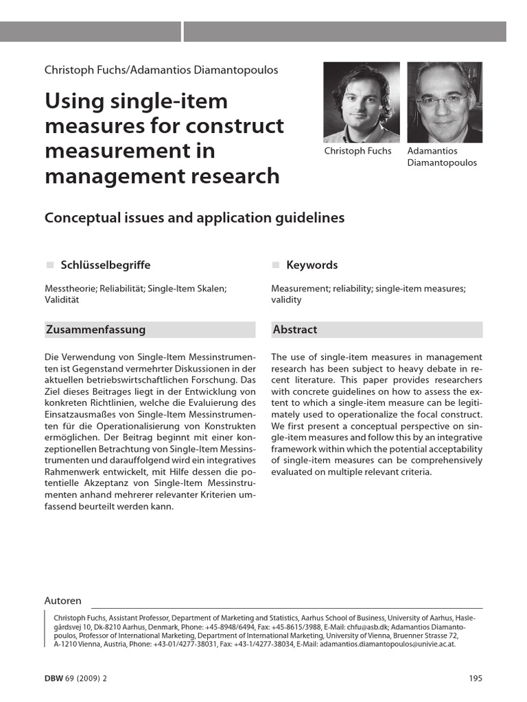 Using Single-Item... | PDF | Validity (Statistics) | Variance