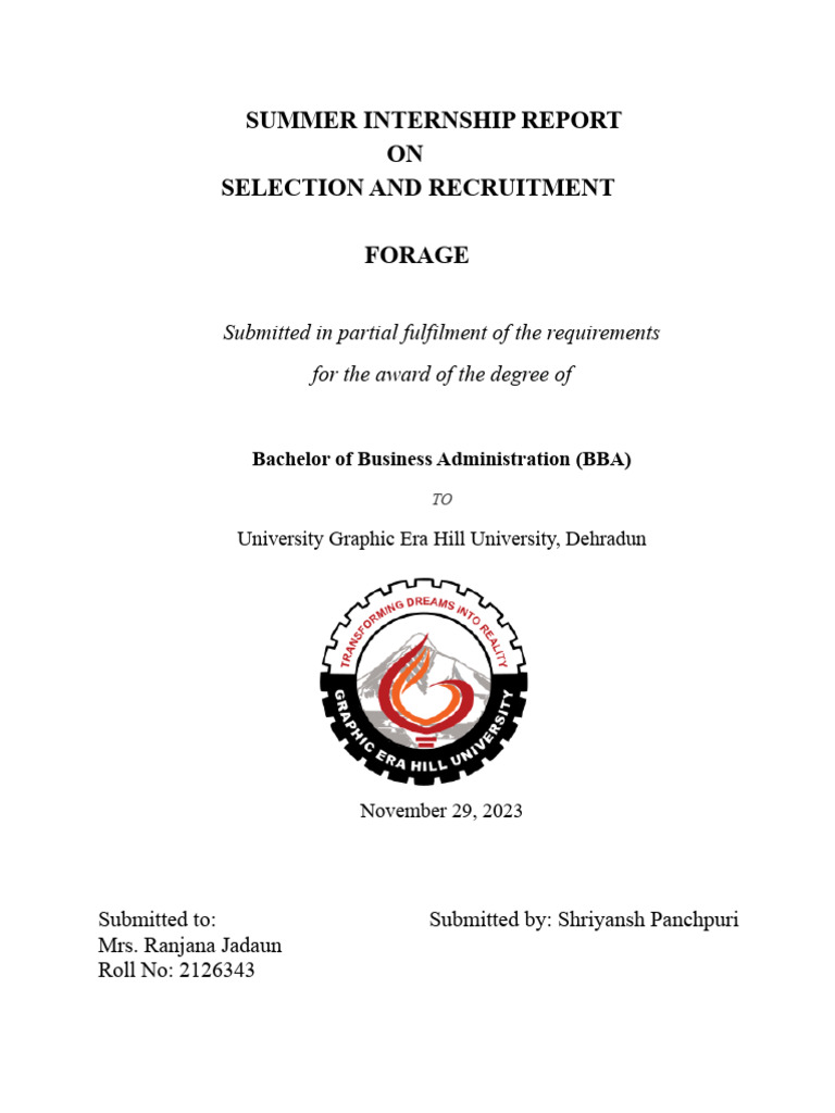 Summer Internship Report Shriyansh Ppt | Download Free PDF ...