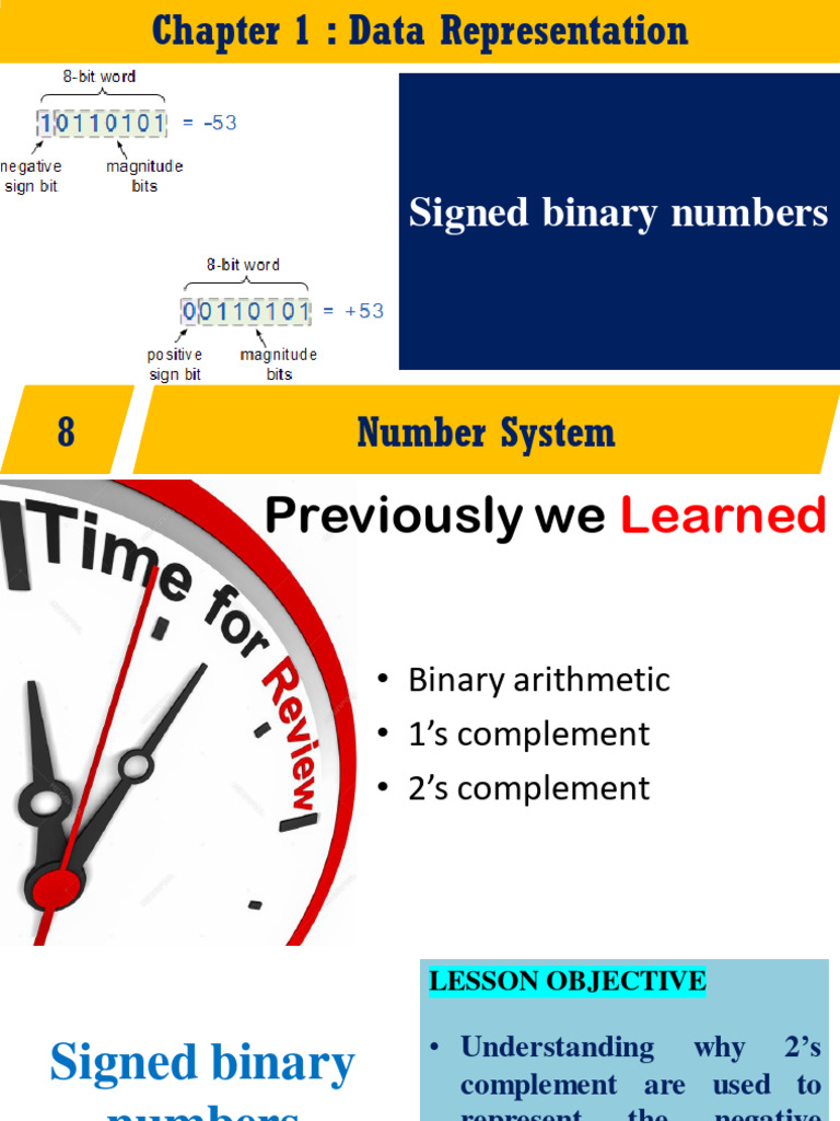 1 Data Representation - L8 - Negative Numbers in Binary | PDF | Bit | Computer Architecture