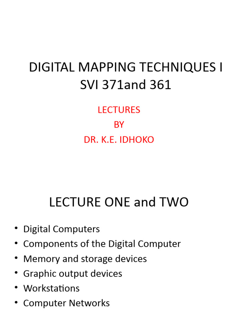 Digital Mapping Techniques I Svi 371 | PDF | Byte | Image Scanner