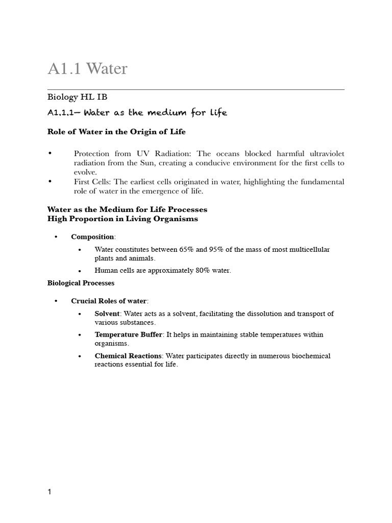 A1.1 Water | PDF | Solvation | Chemical Bond