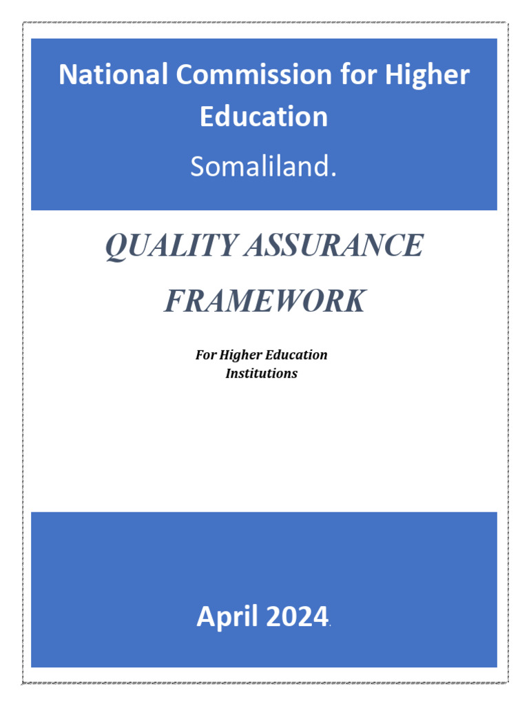 Somaliland QA Framework for Higher Education 2024 | Download Free PDF ...