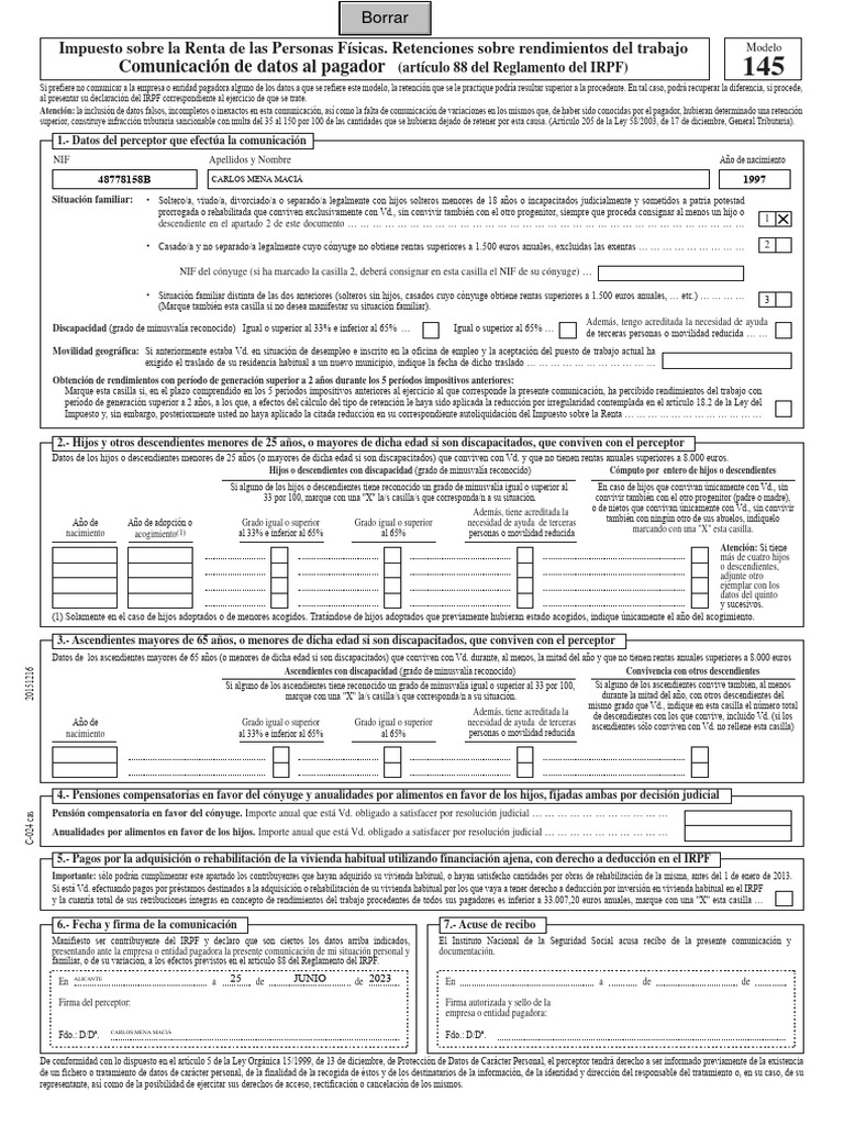 Mod145 Rellenado | PDF | Invalidez